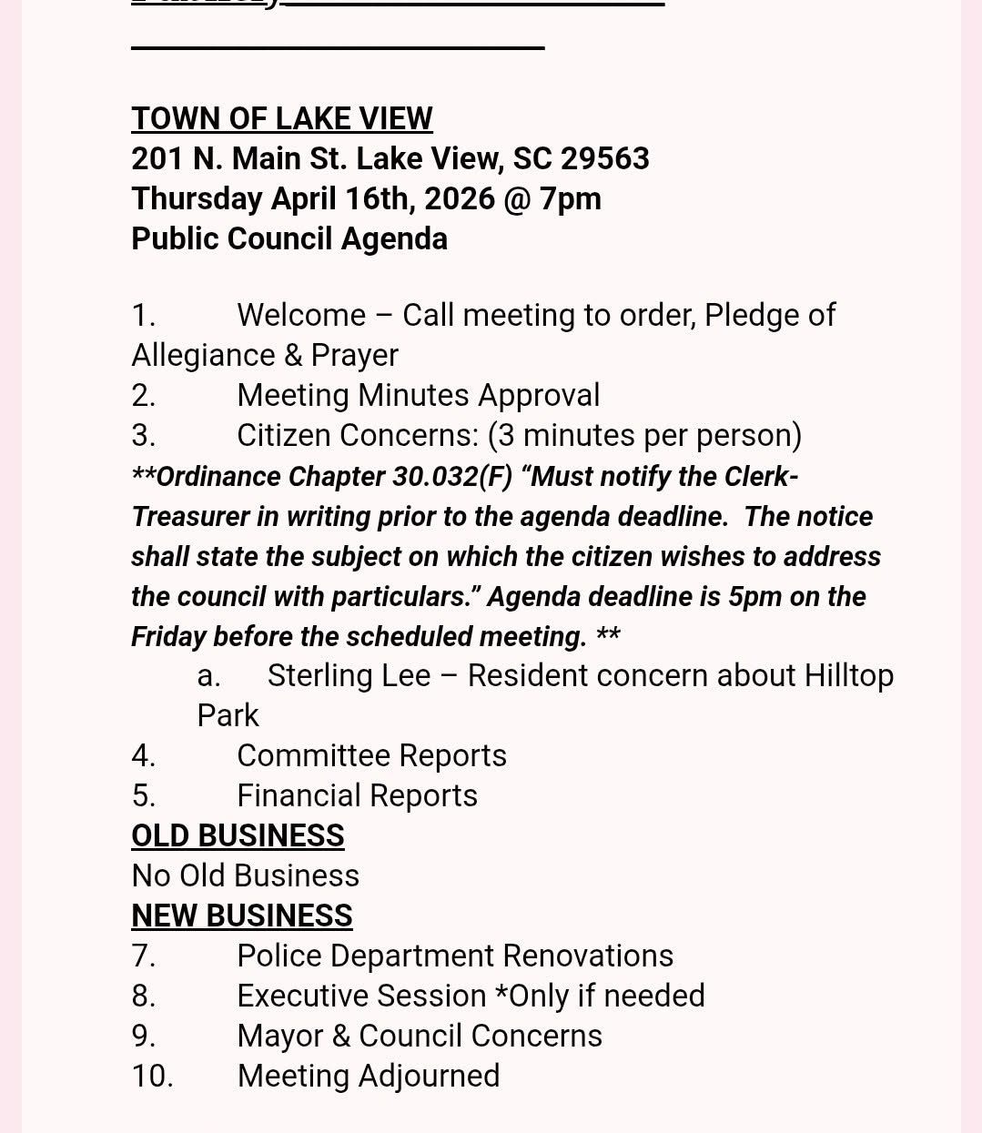 Town of Lake View